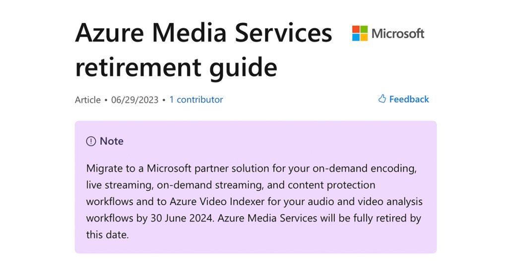 Microsoft to Shut Down Azure Media Services Next Year, Exit The Video ...